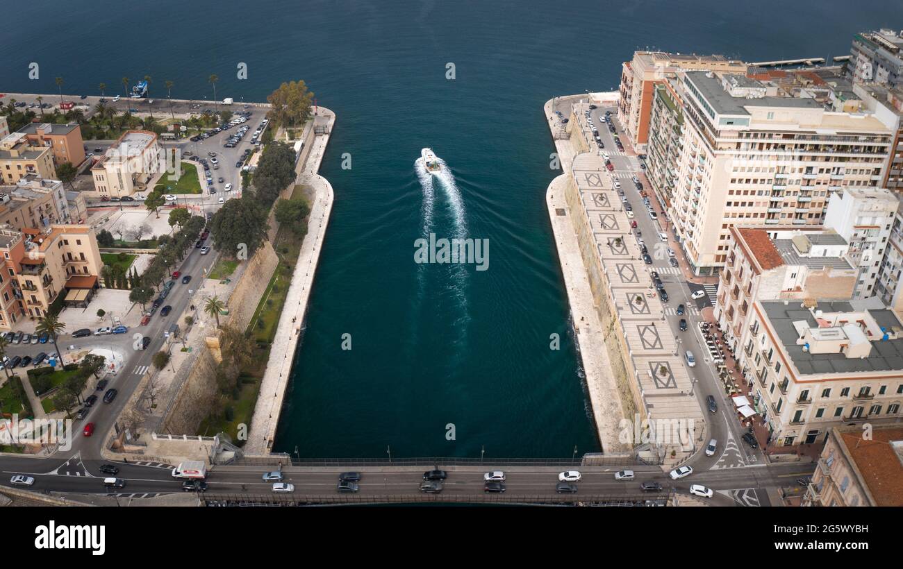 Top view of bridge with traffic. Taranto city, Italy Stock Photo - Alamy