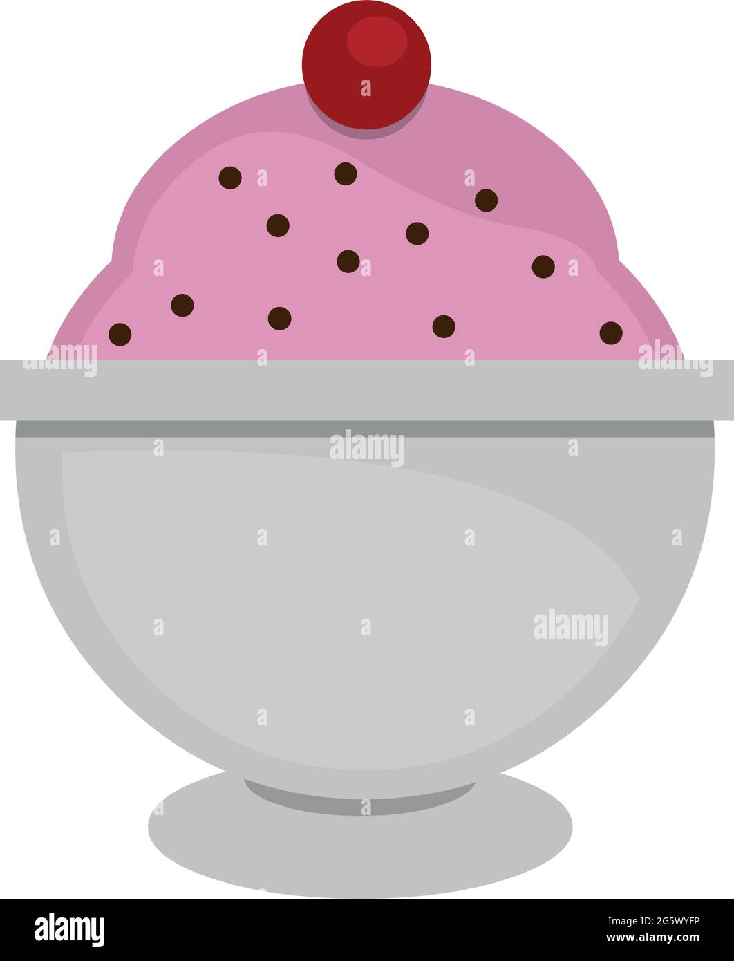 Vector emoticon illustration of a raspberry flavored ice cream cup ...