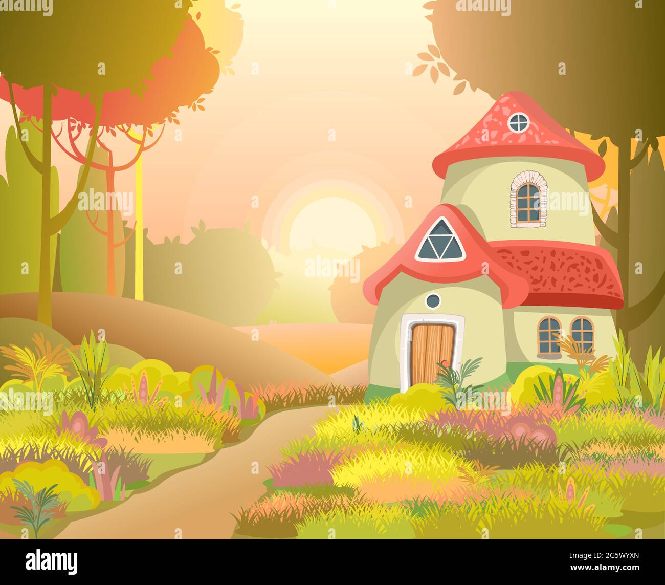 Old house in the forest, Stock Vector Images - Alamy