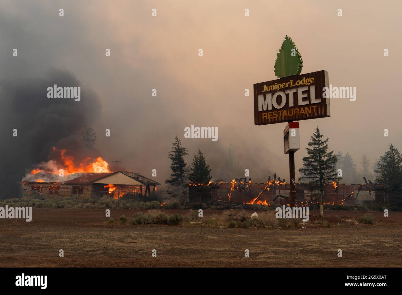 Weed, California, USA. 29th June, 2021. The Juniper "Bates"" Motel, an ...