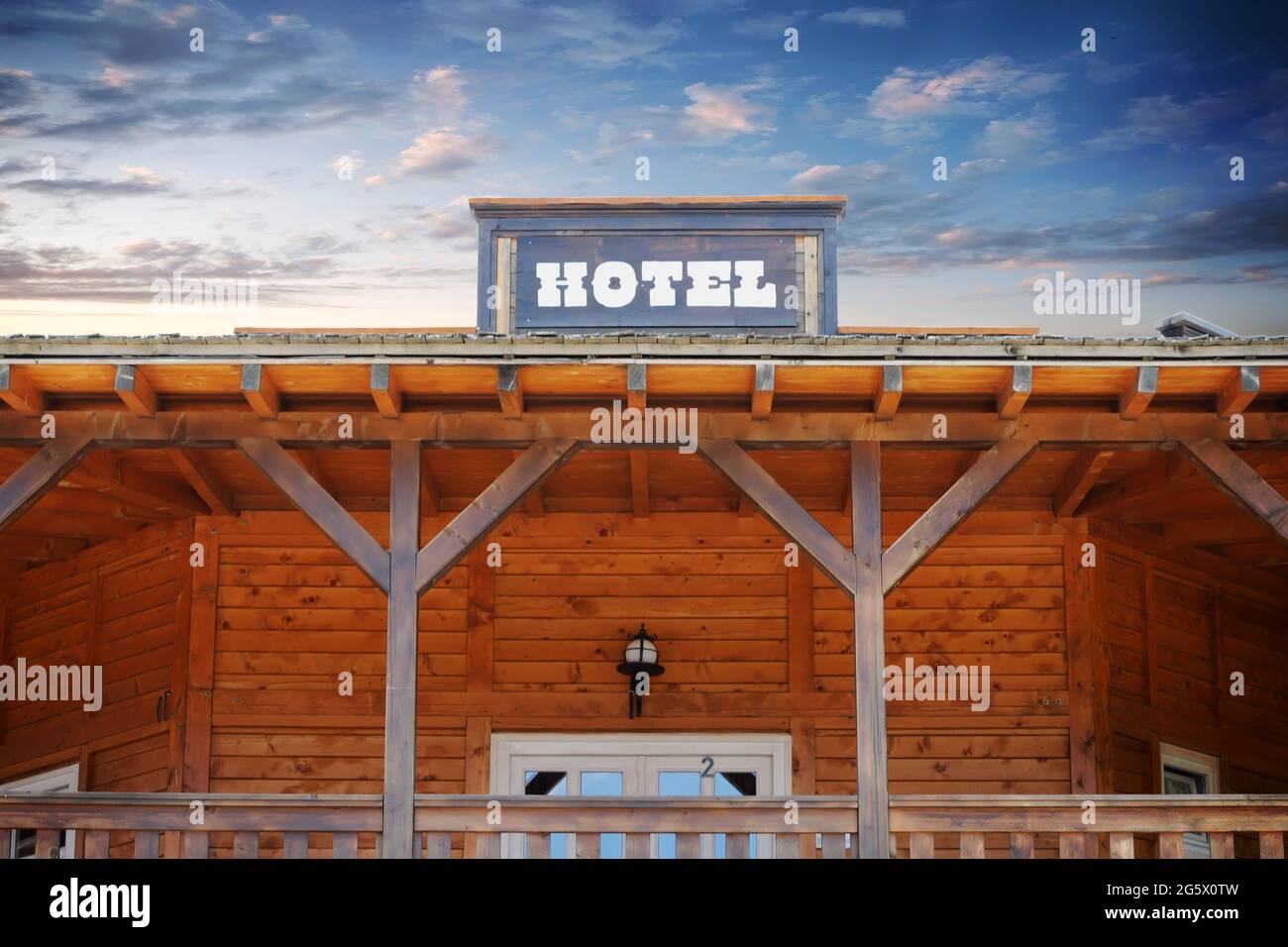 Hotel building in old western town Stock Photo - Alamy