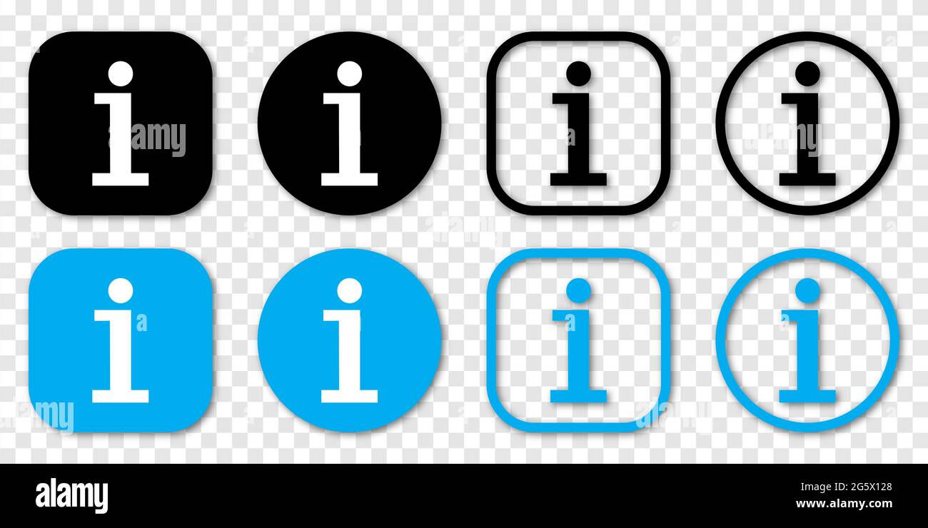 Collection of info icon. Point symbol. Help logo. Vector isolated on ...