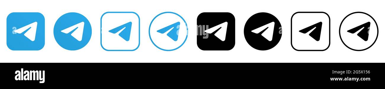 Set of telegram icons. Vector editorial buttons isolated on white ...