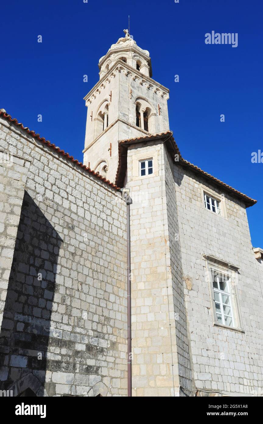CROATIA, DUBROVNIK. THE STEEPLE OF THE DOMINICAN CHURCH, BUILT IN 1314 ...