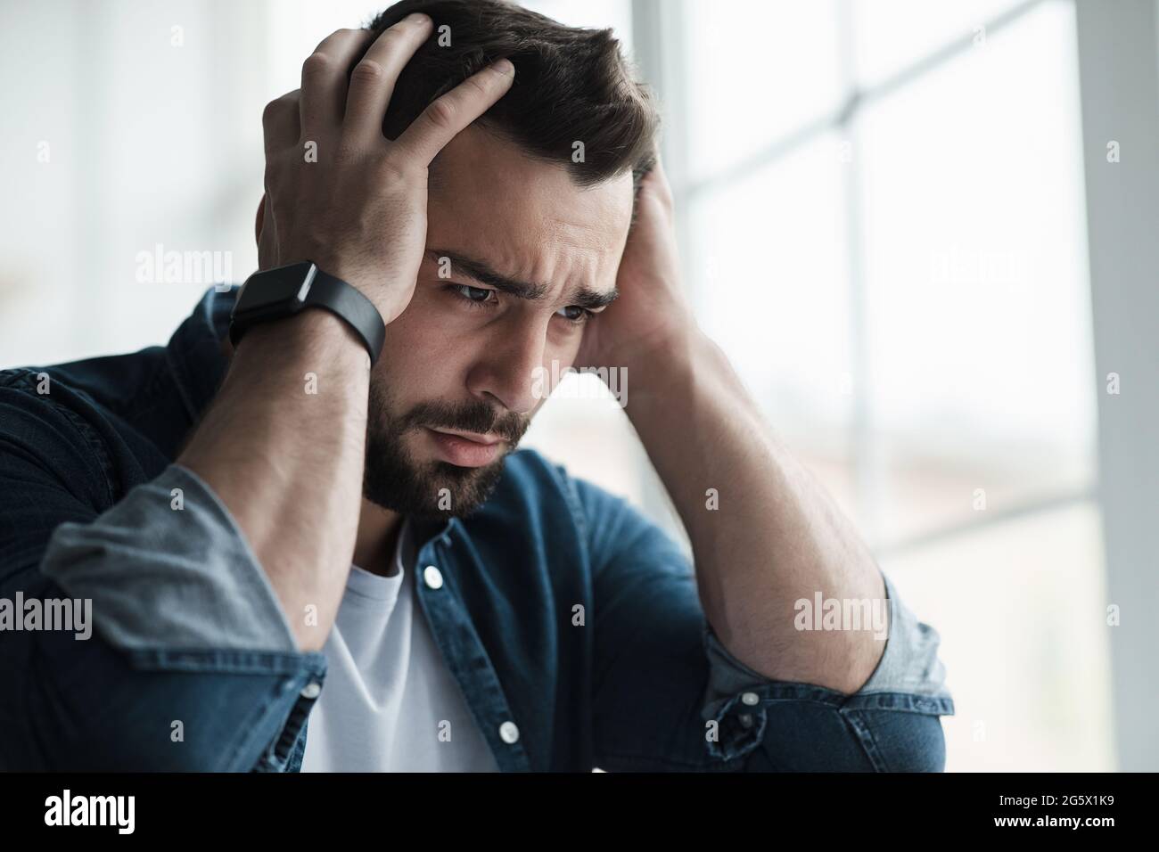 Negative human emotions, facial expression, bad feelings, dramatic and ...