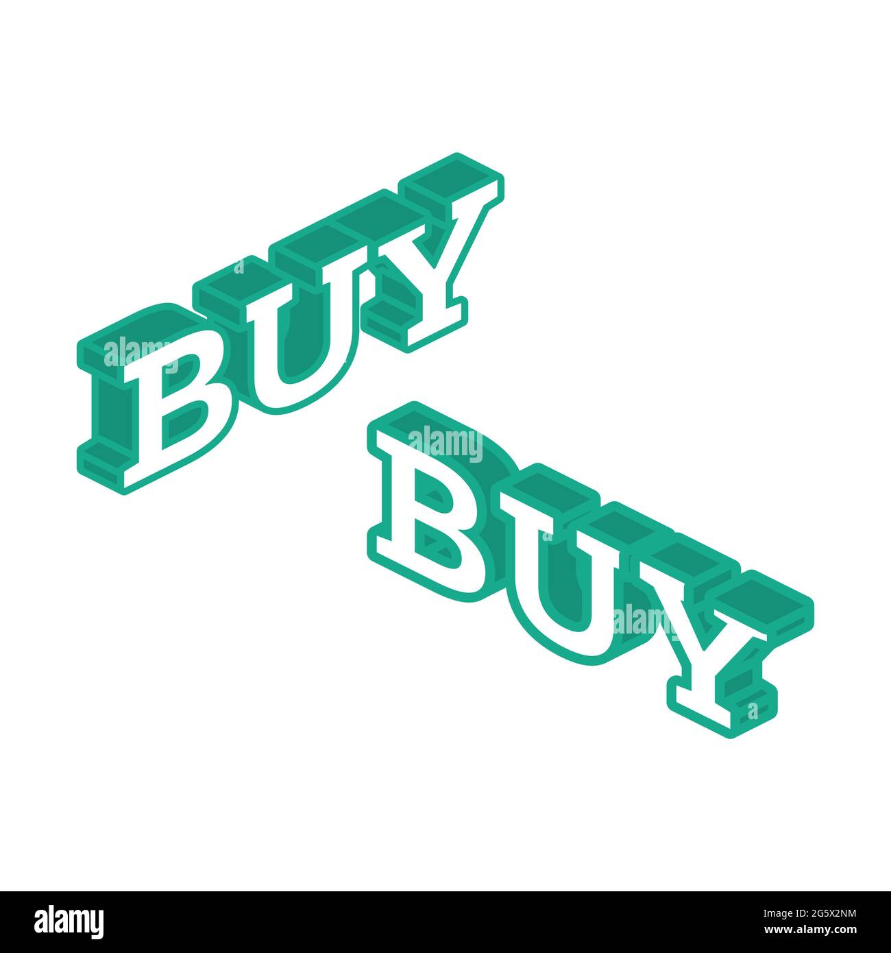 Word Buy. Isometric Concept Isolated on White Background. Vector ...