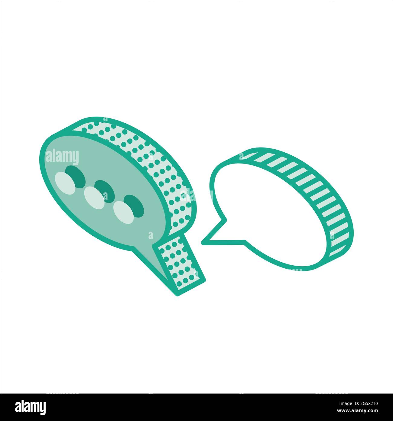 Isometric Set of Speech Bubbles. Vector Illustration. Dialog Box ...