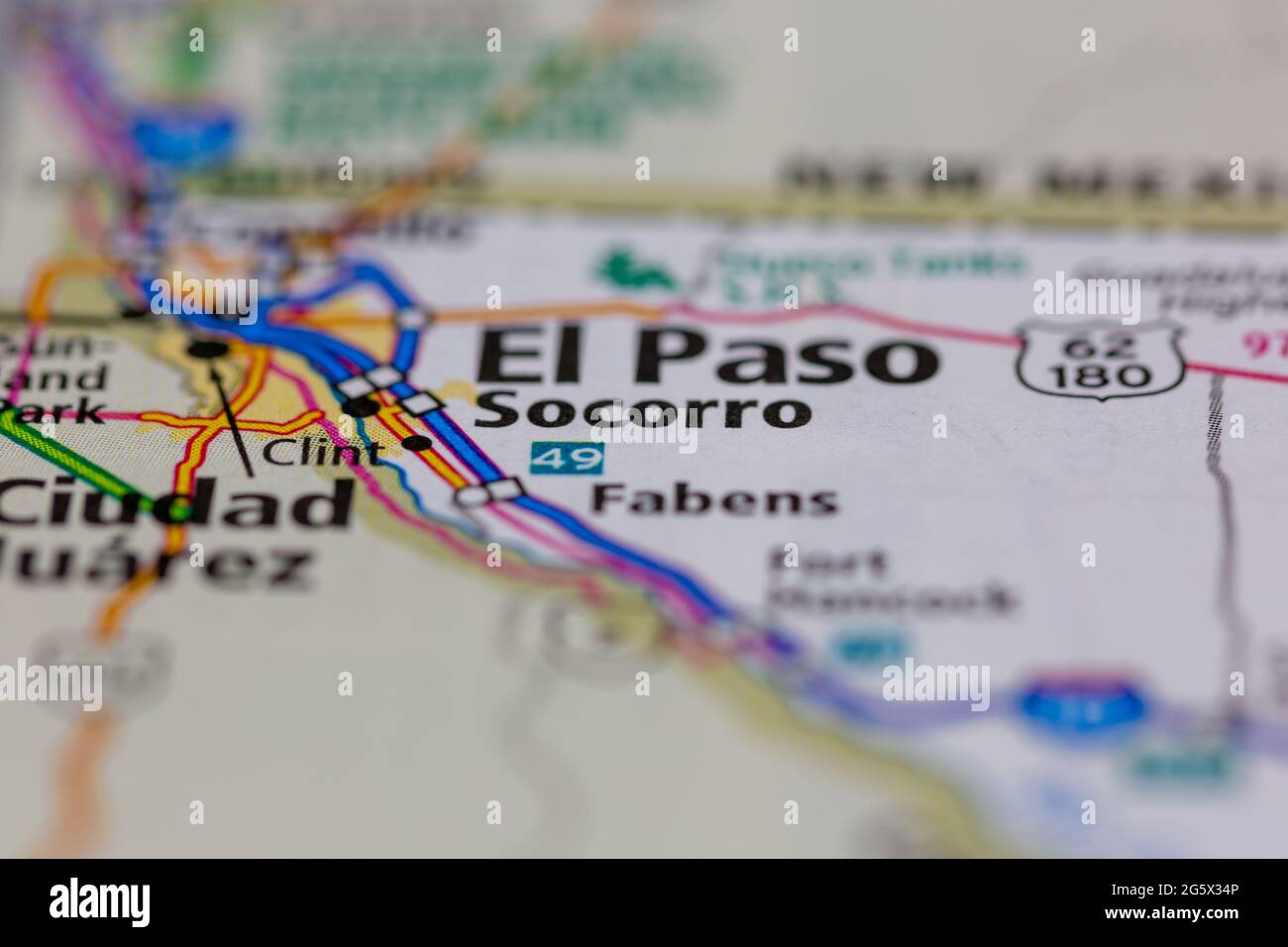 Socorro Texas USA shown on a Geography map or Road map Stock Photo - Alamy