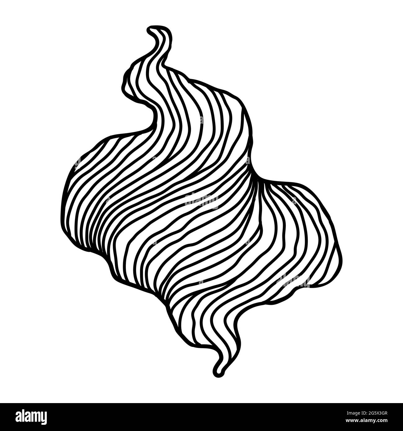 Wave line curl. Monochrome stripes black and white texture. Wavy ...