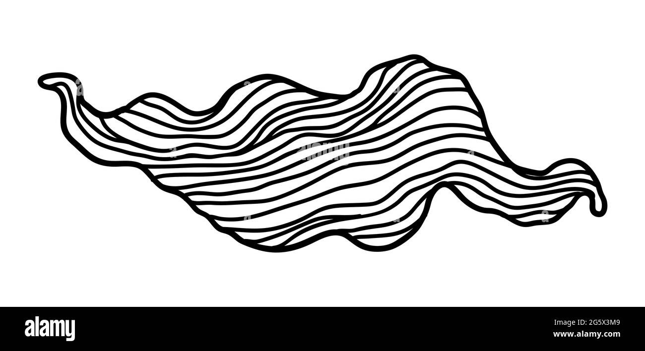 Wave line curl. Monochrome stripes black and white texture. Wavy ...