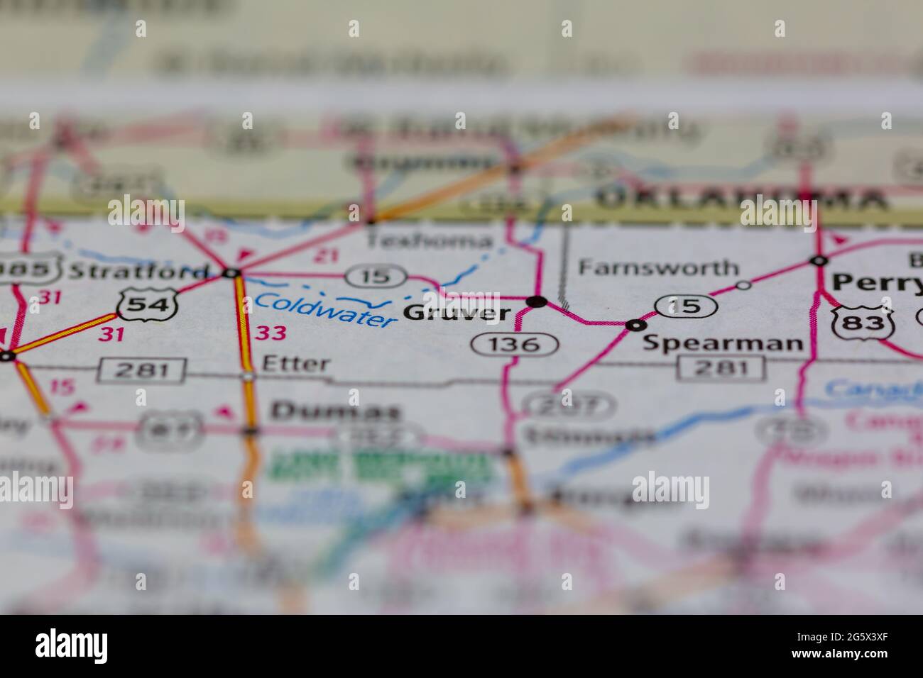 Map of gruver hi-res stock photography and images - Alamy