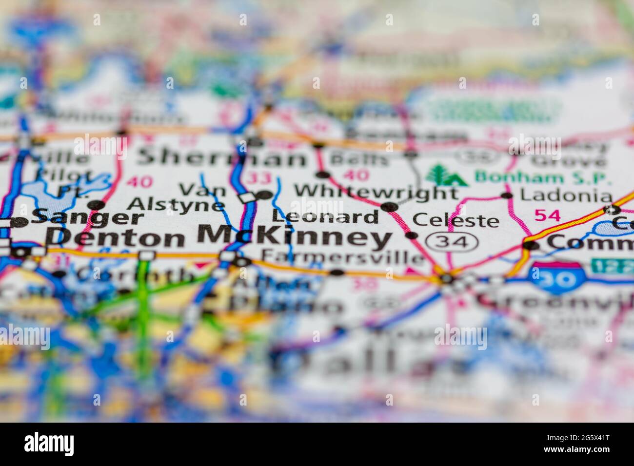 Leonard texas map hi-res stock photography and images - Alamy