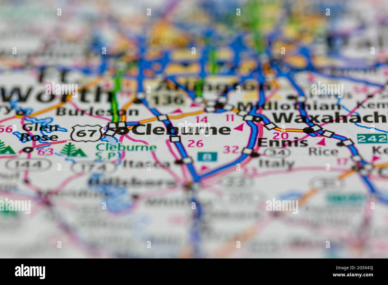 Map of cleburne hi-res stock photography and images - Alamy