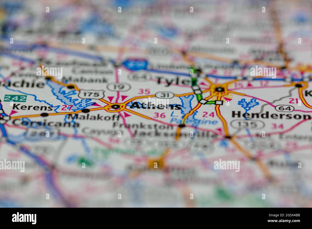 Map of athens texas hi-res stock photography and images - Alamy