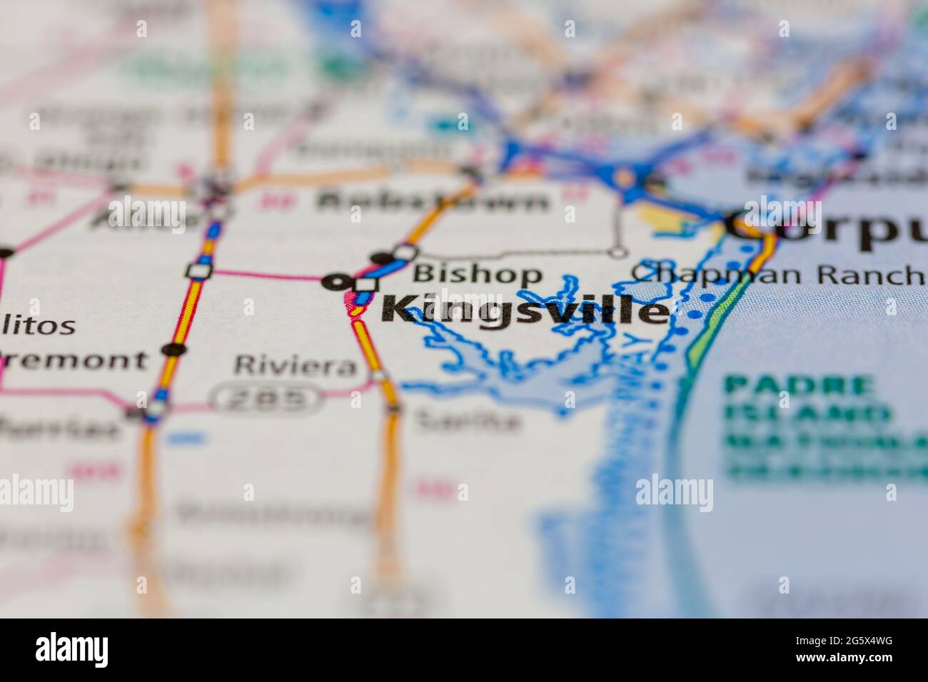 Kingsville Texas USA shown on a Geography map or Road map Stock Photo ...