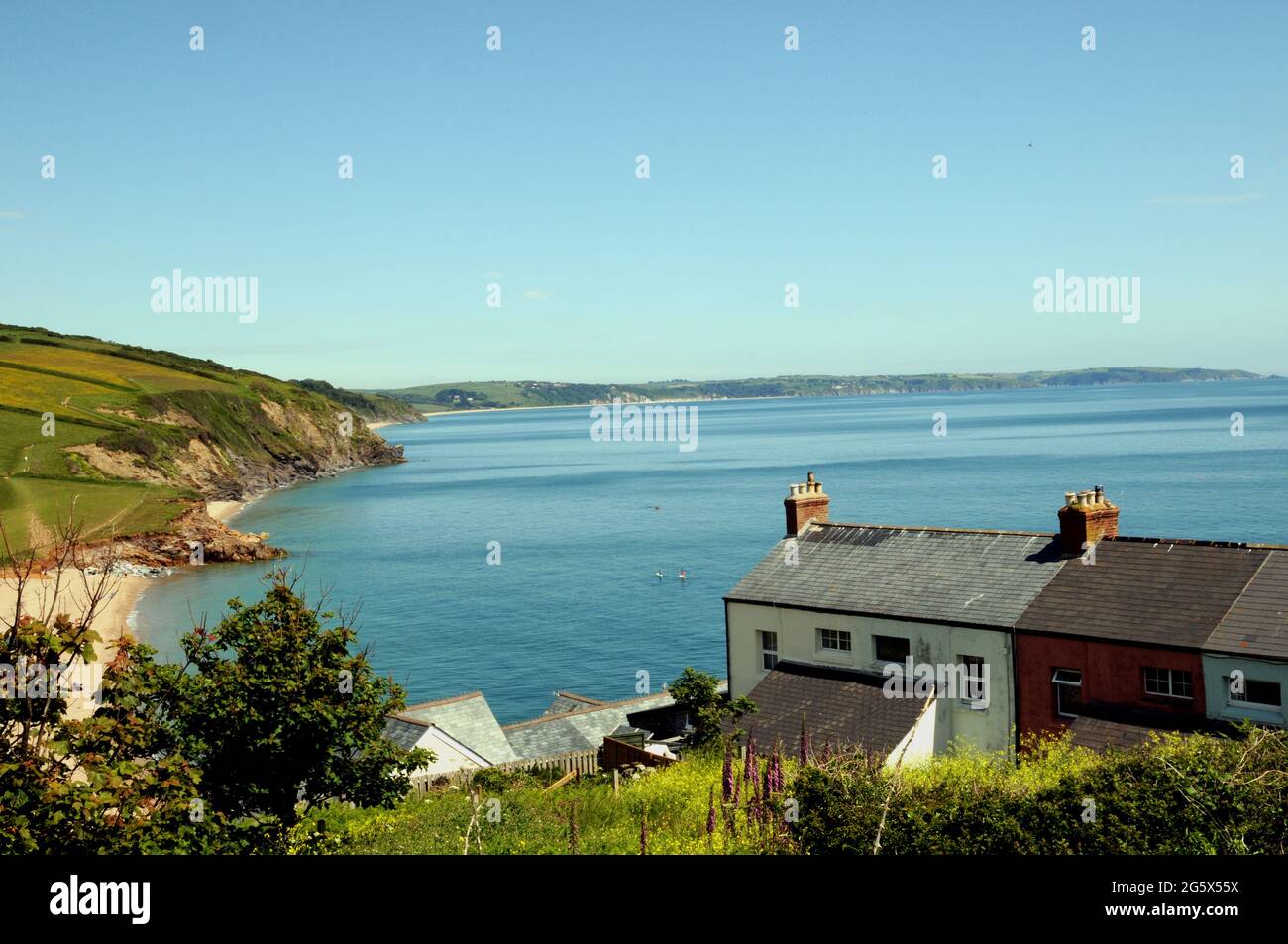 Cottages on the cliff top above Hallsands taken from the South West ...