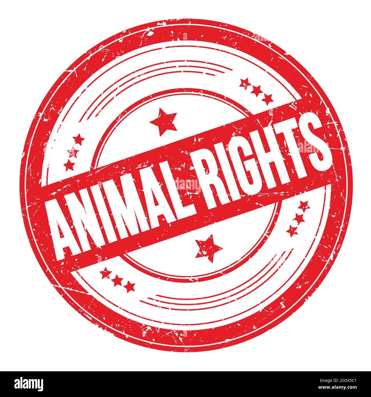 ANIMAL RIGHTS text on red round grungy texture stamp Stock Photo - Alamy