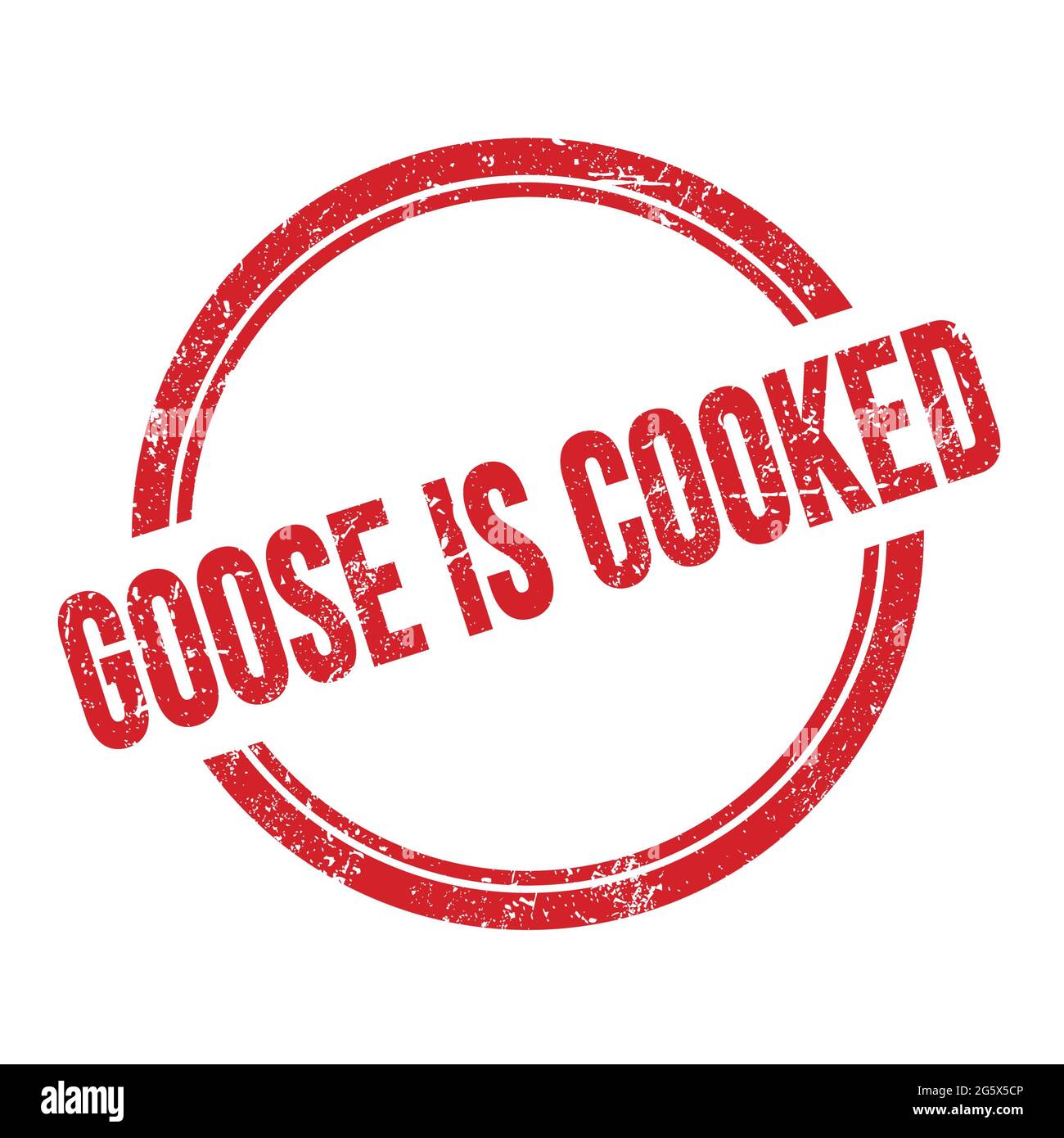 GOOSE IS COOKED text written on red grungy vintage round stamp Stock ...
