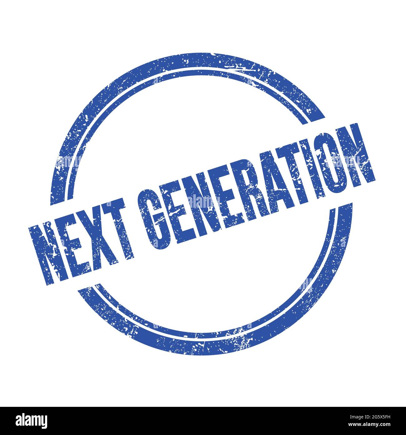 NEXT GENERATION text written on blue grungy vintage round stamp Stock ...