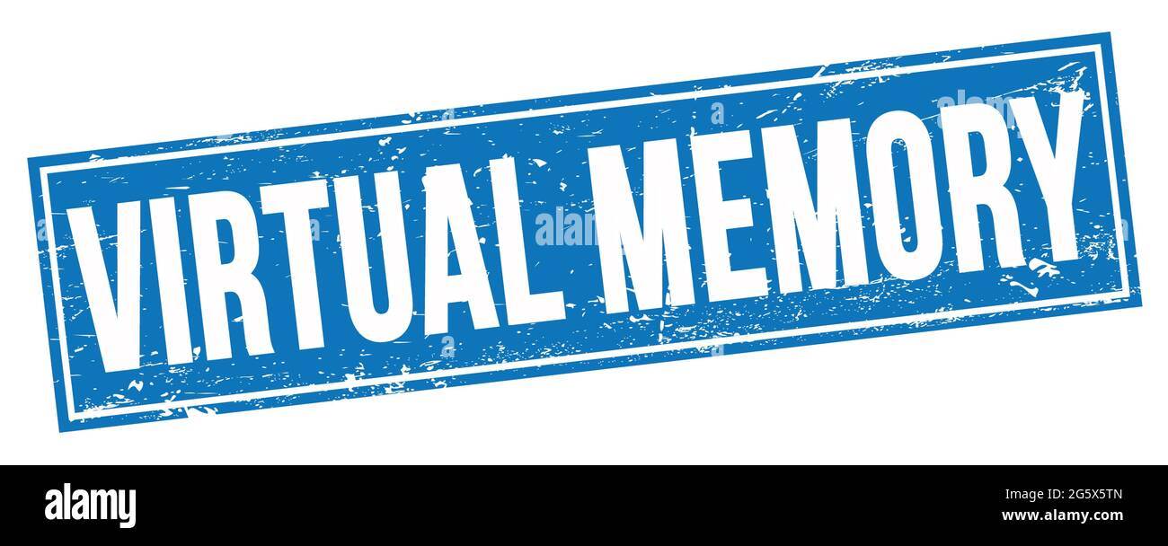 VIRTUAL MEMORY text on blue grungy rectangle stamp sign Stock Photo - Alamy
