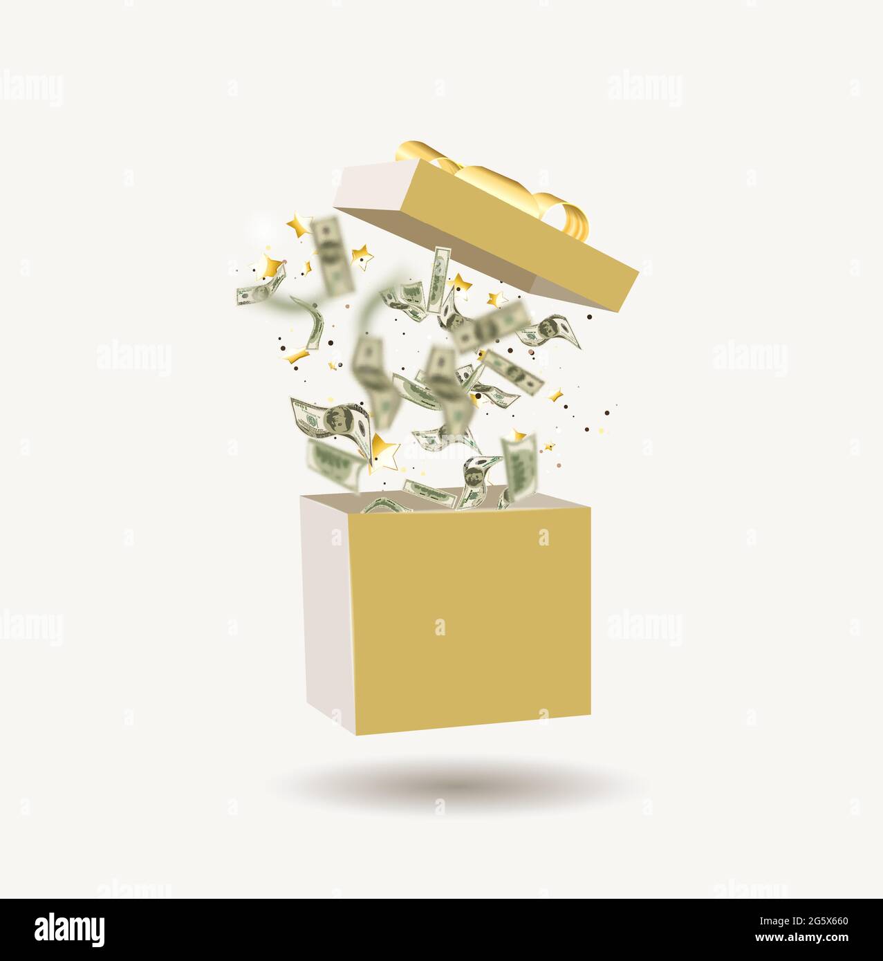 US dollar coming out of the gift box. Vector Stock Vector Image & Art ...