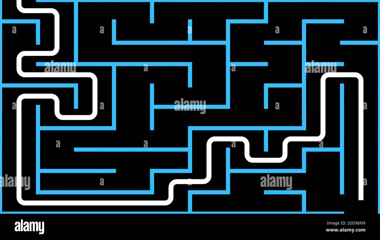 3d illustration - Maze With possible Solution Stock Photo - Alamy