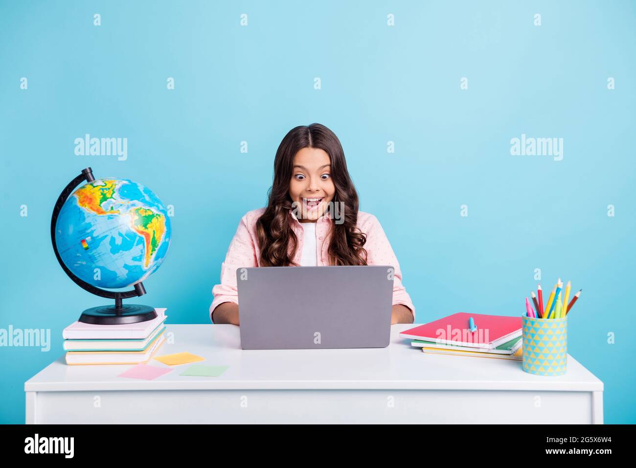 Photo of young happy excited crazy positive good mood girl having ...