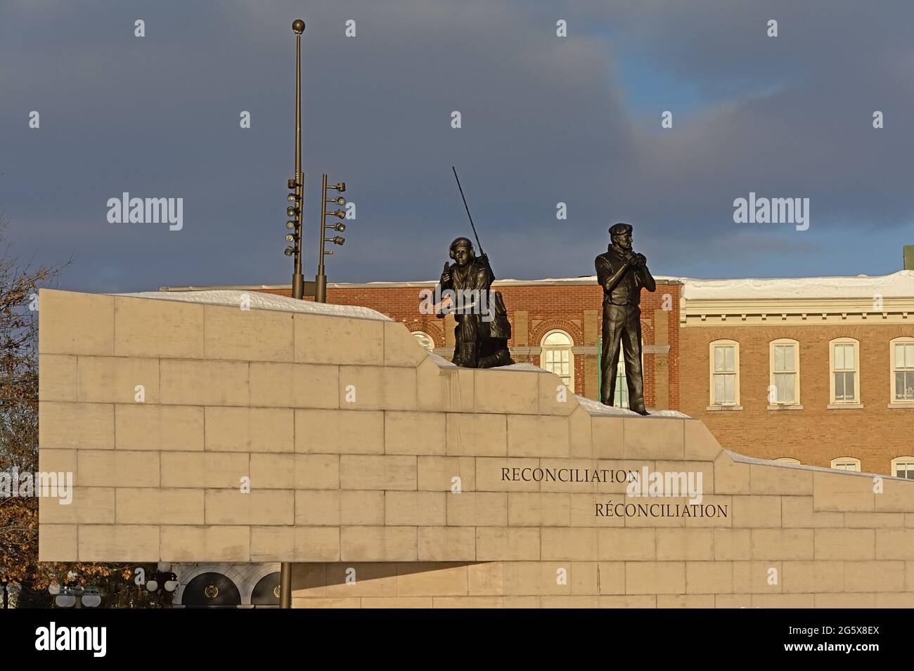 Bronze statues of the peacekeeping Monument, commemorating Canada`s ...