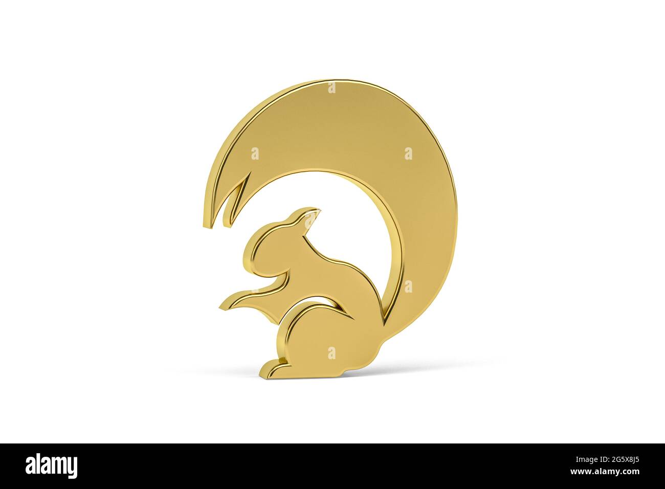 Golden 3d squirrel icon isolated on white background - 3d render Stock ...
