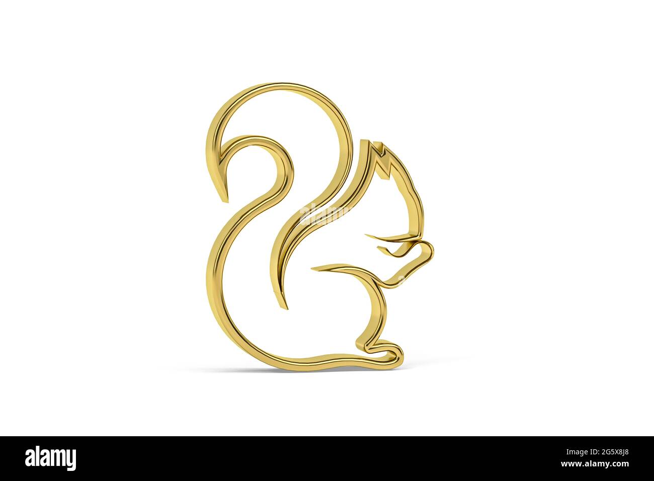 Golden 3d squirrel icon isolated on white background - 3d render Stock ...