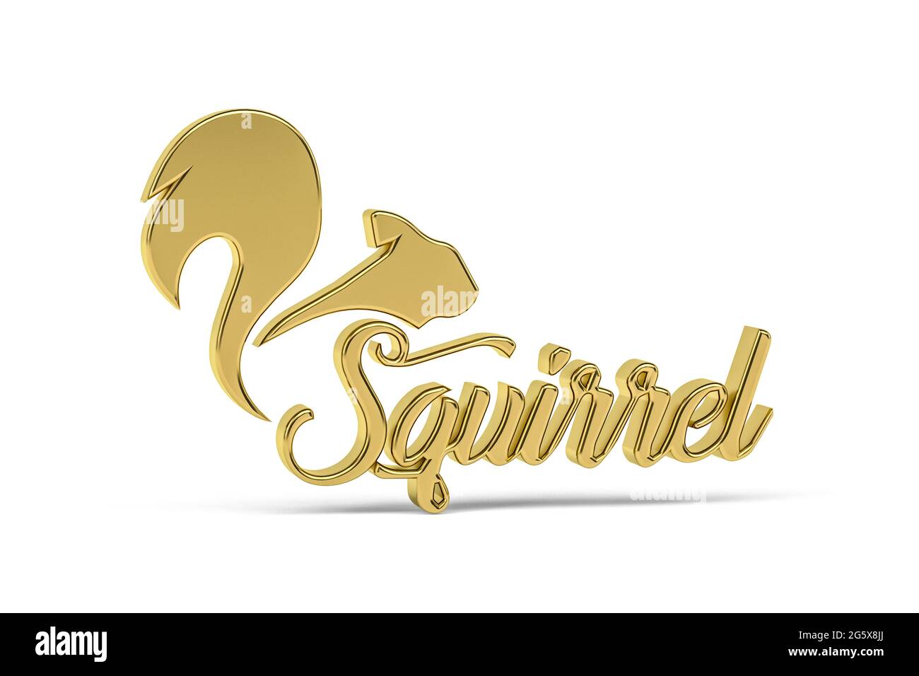 Golden 3d squirrel icon isolated on white background - 3d render Stock ...