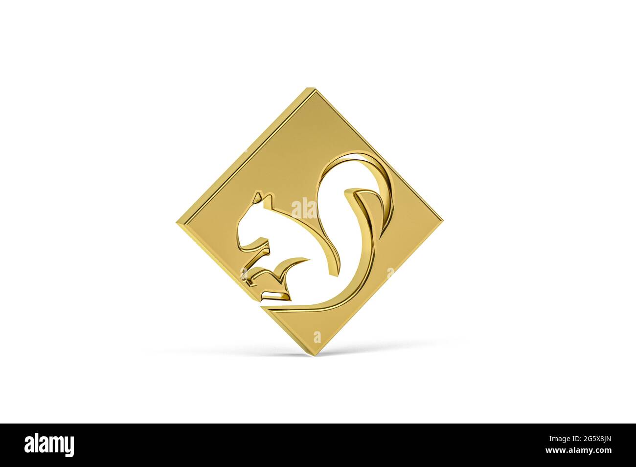 Golden 3d squirrel icon isolated on white background - 3d render Stock ...