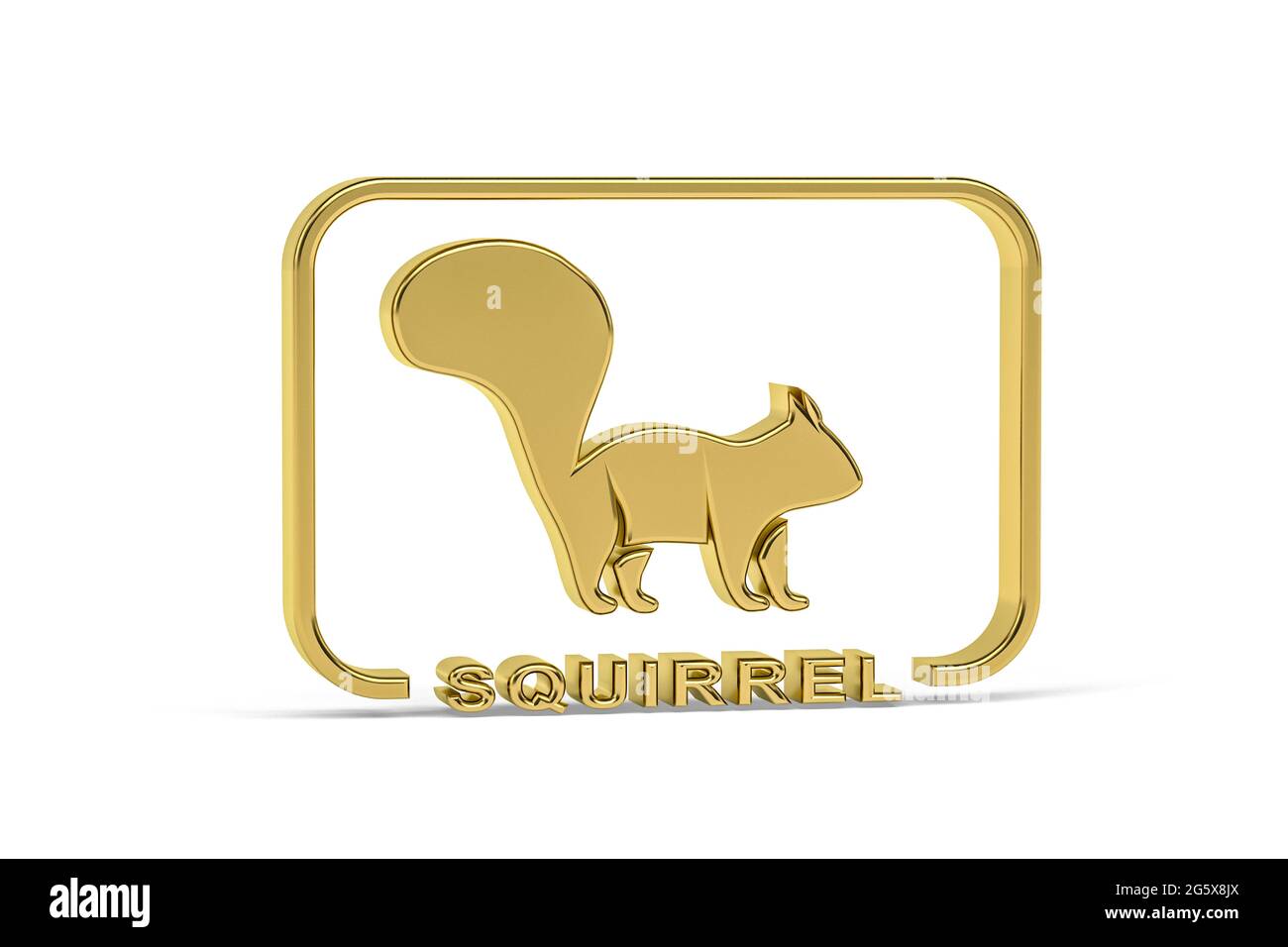 Golden 3d squirrel icon isolated on white background - 3d render Stock ...