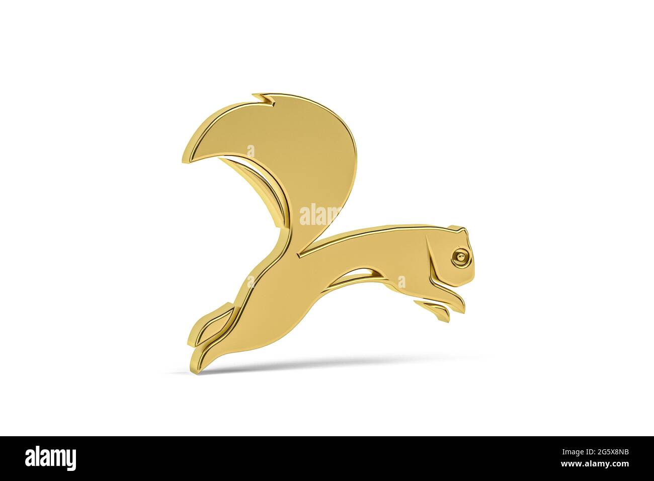 Golden 3d squirrel icon isolated on white background - 3d render Stock ...