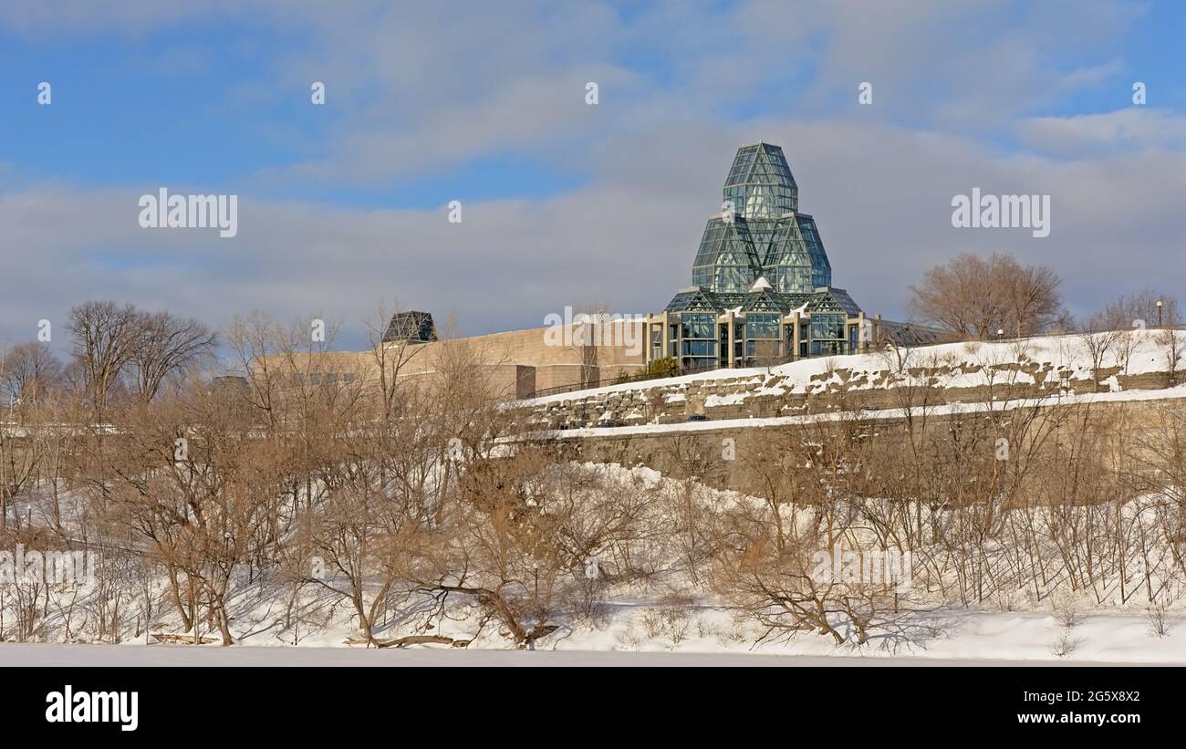 Glass and steel architecturof the National gallery Ottawa, capital city ...