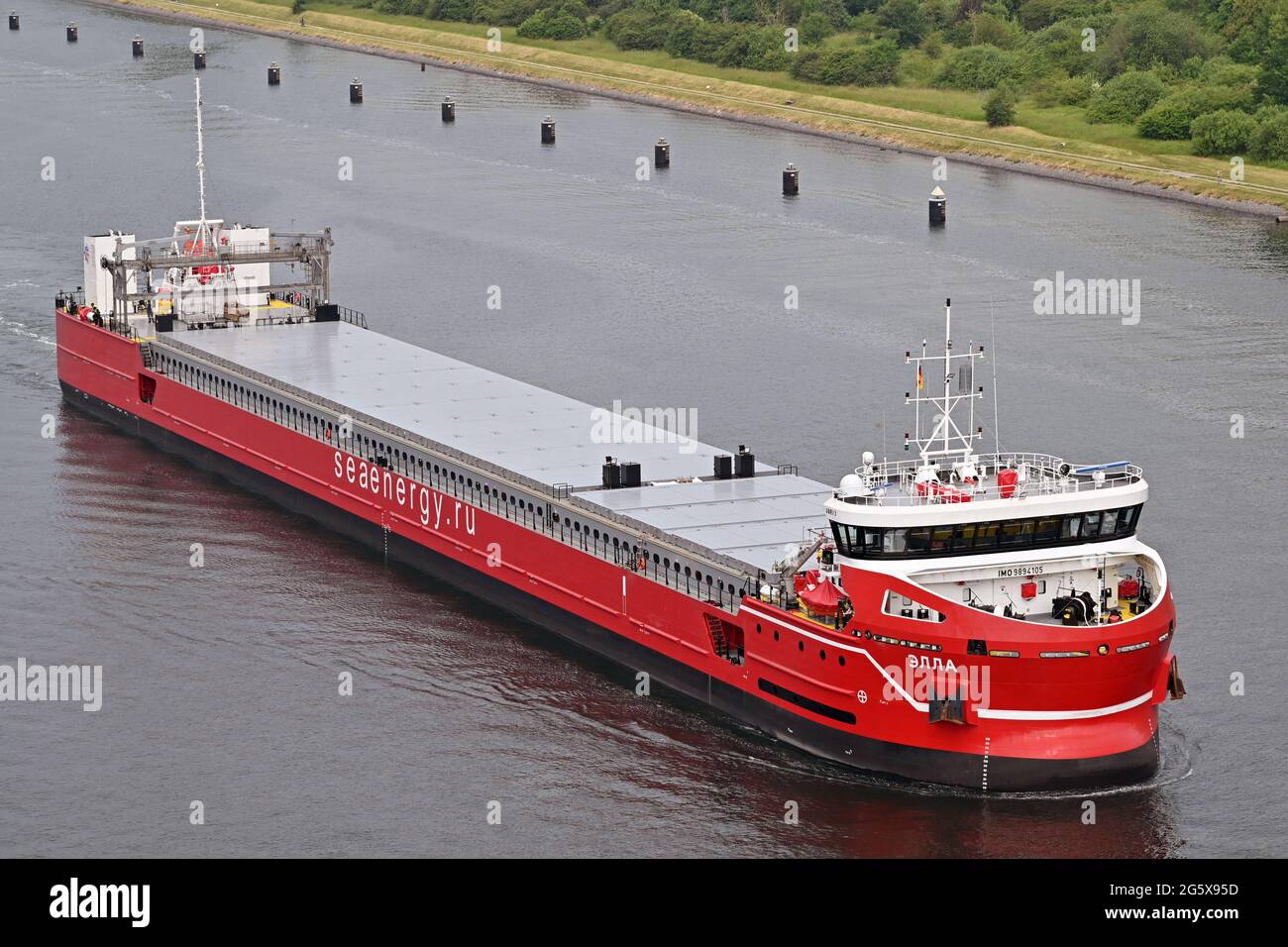 Russian general cargo ship ELLA passing the Kiel Canal on it's first ...
