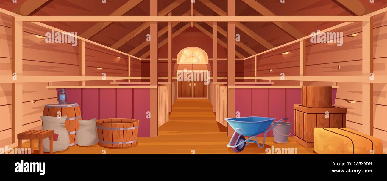 Inside Of Barn Cartoon