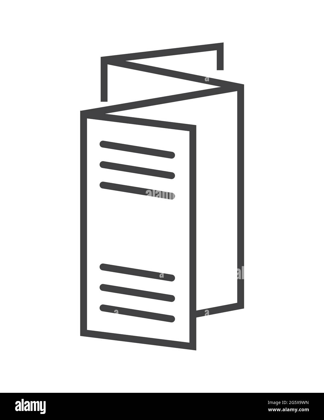 Booklet page icon vector in thin line style. Outline symbol for ...