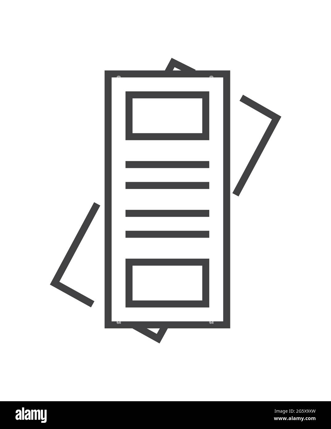 Booklet page icon vector in thin line style. Outline symbol for ...