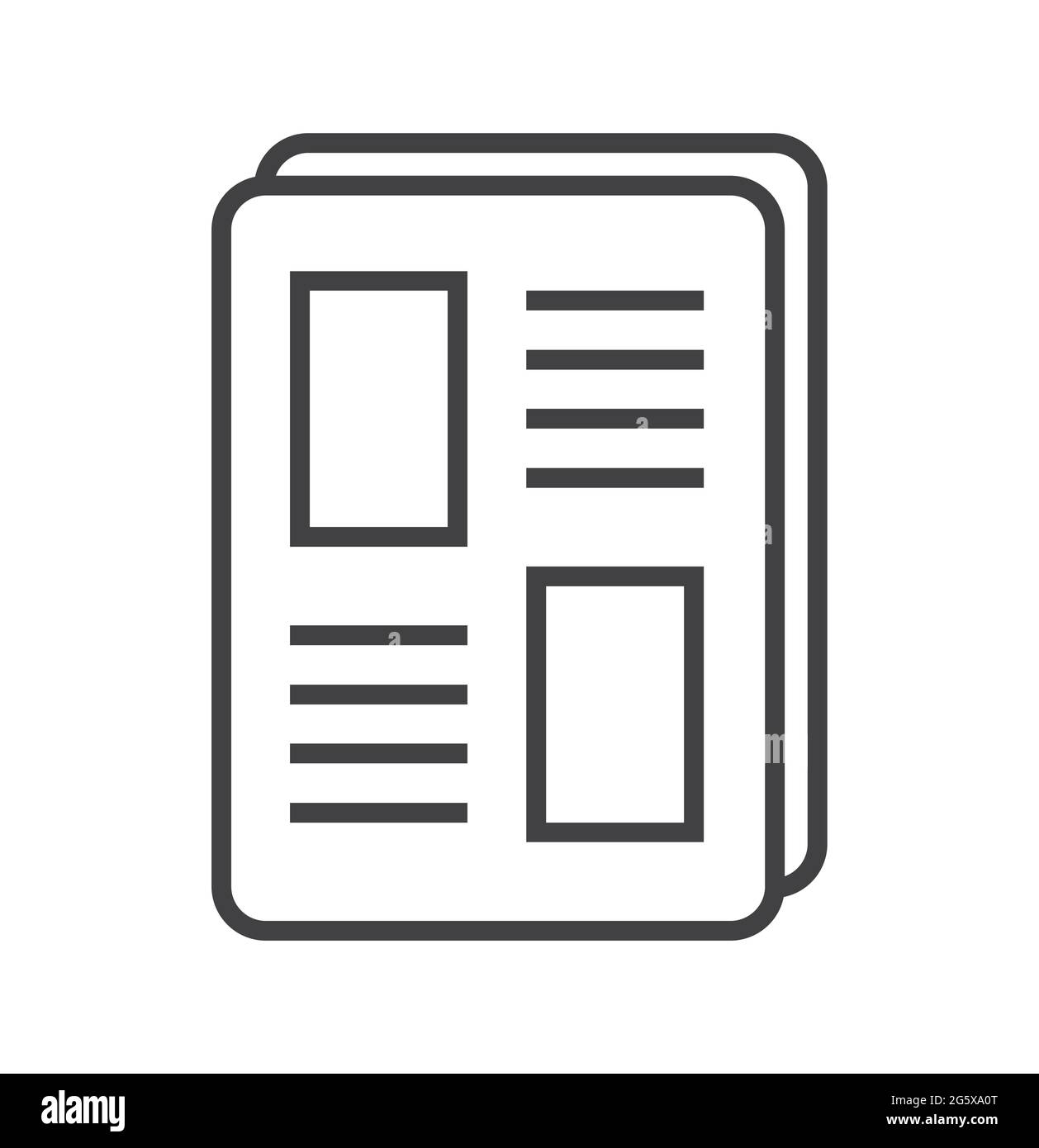 Booklet page icon vector in thin line style. Outline symbol for ...
