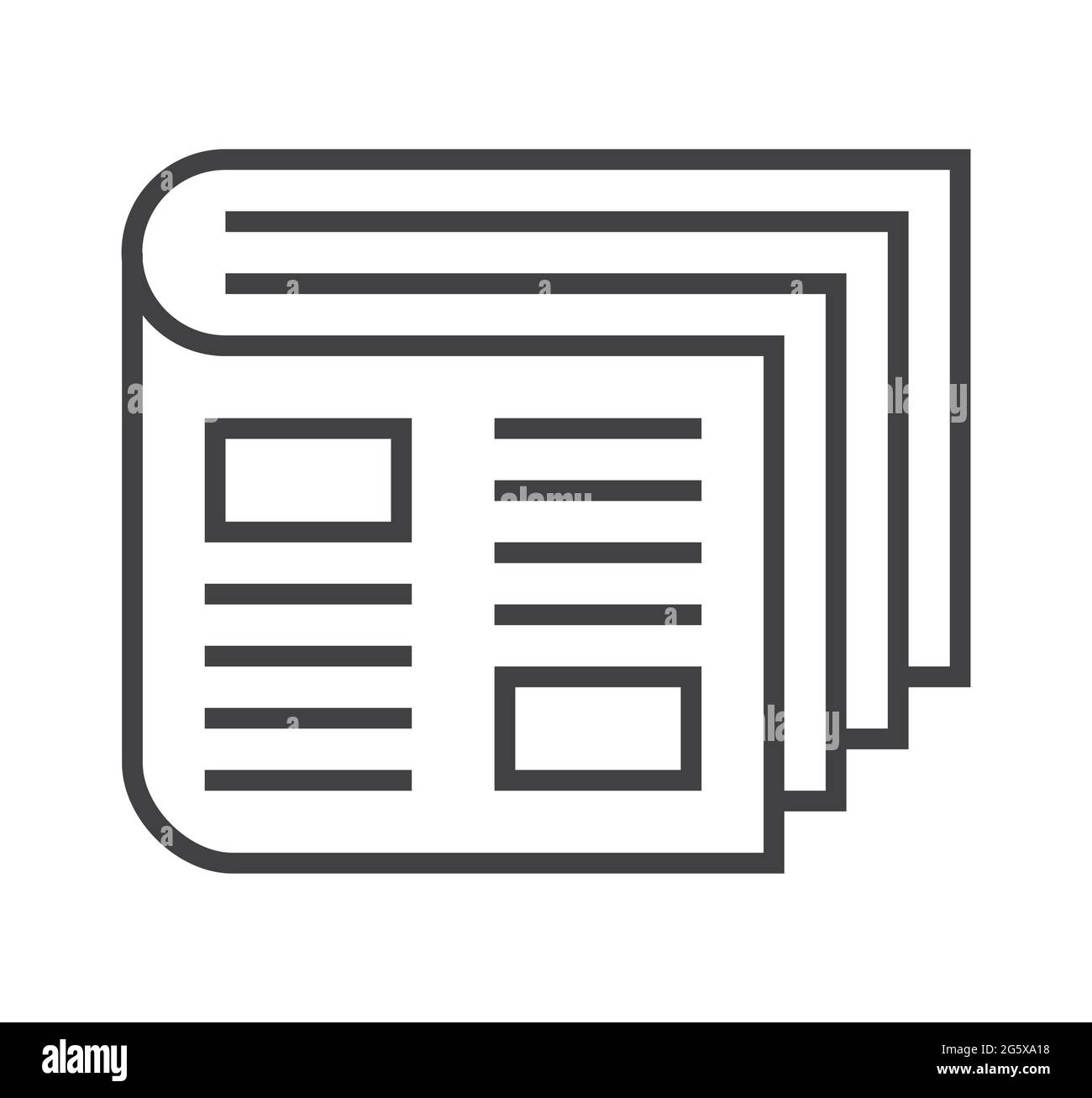 Booklet page icon vector in thin line style. Outline symbol for ...