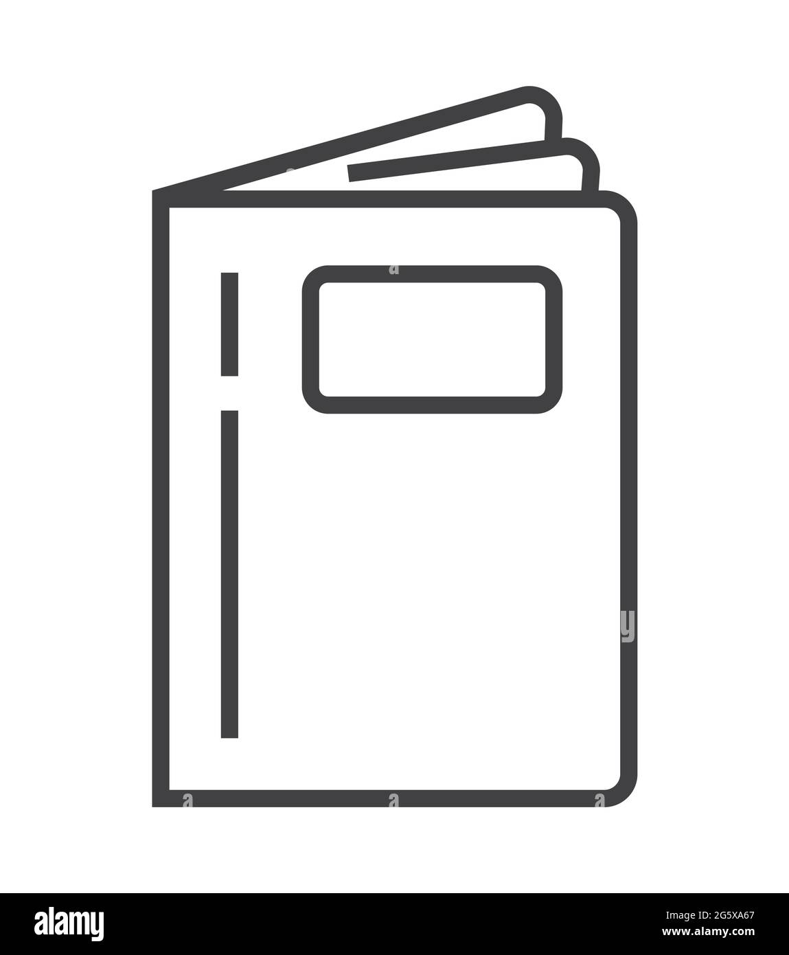 Booklet page icon vector in thin line style. Outline symbol for ...