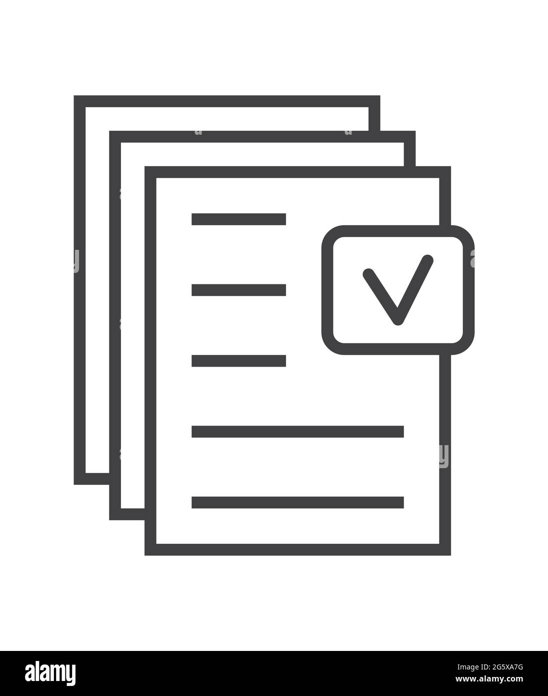 Booklet page icon vector in thin line style. Outline symbol for ...