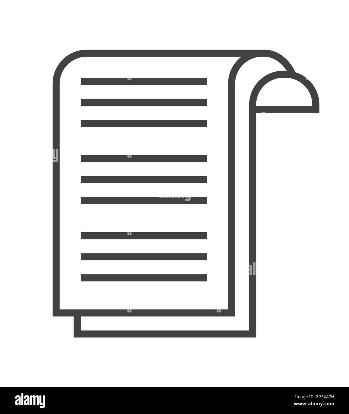 Booklet page icon vector in thin line style. Outline symbol for ...