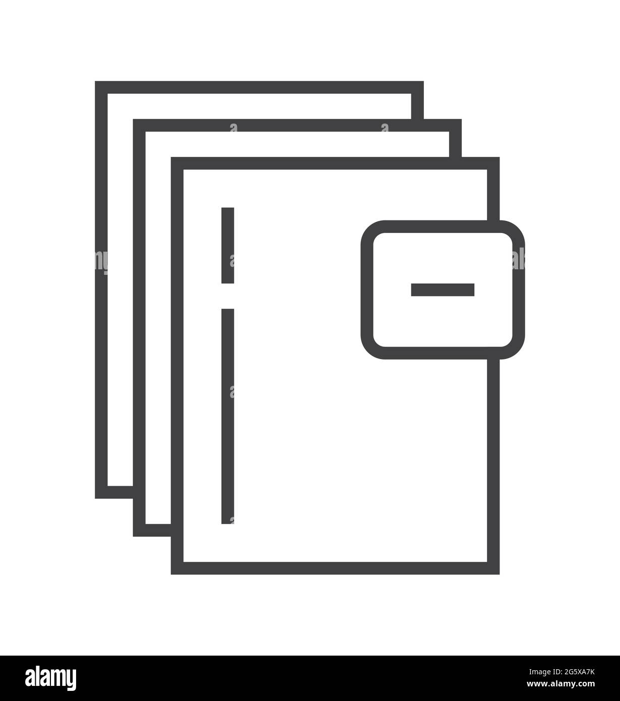 Booklet page icon vector in thin line style. Outline symbol for ...