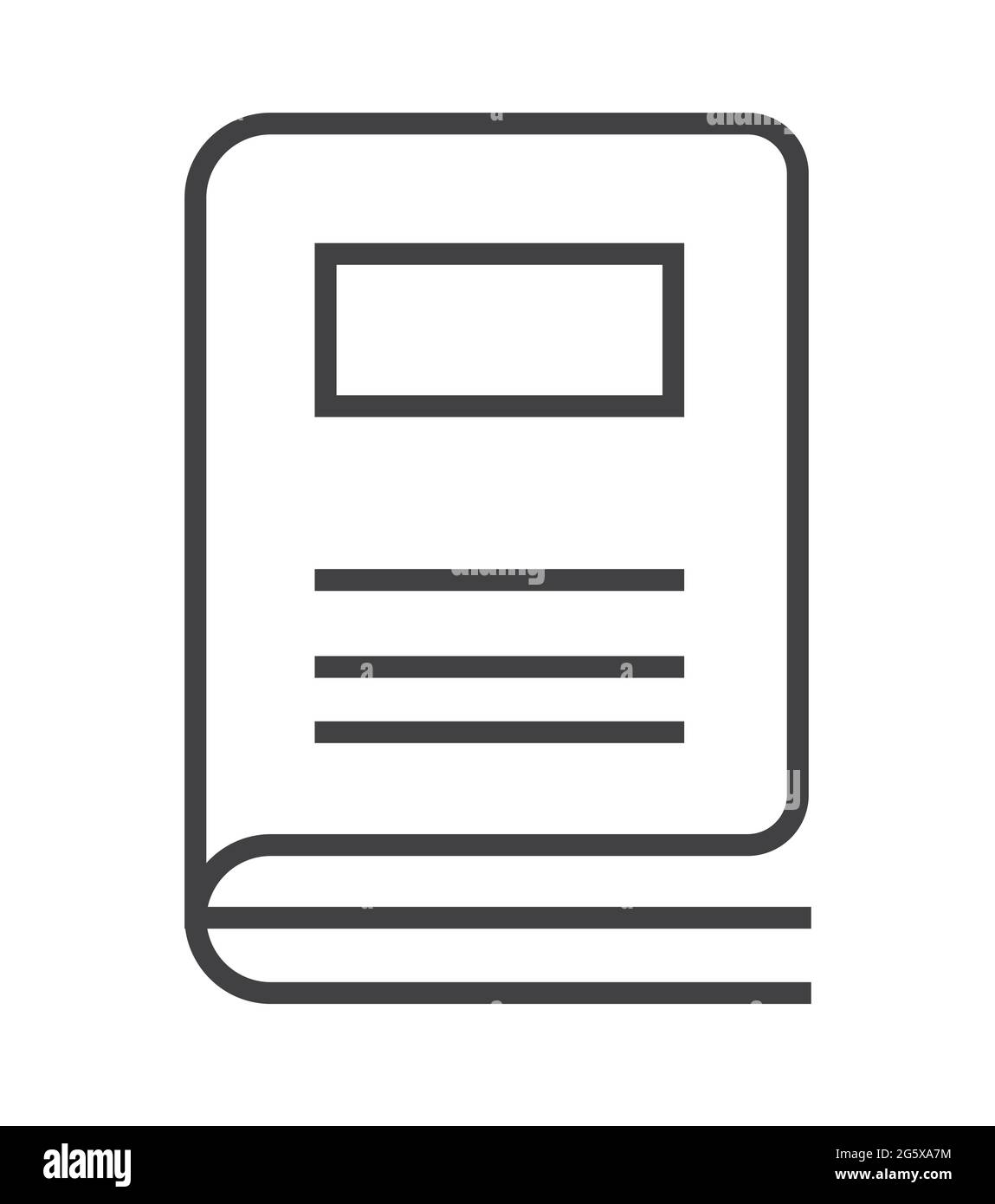 Booklet page icon vector in thin line style. Outline symbol for ...