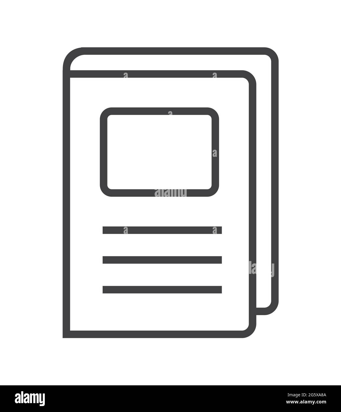 Booklet page icon vector in thin line style. Outline symbol for ...