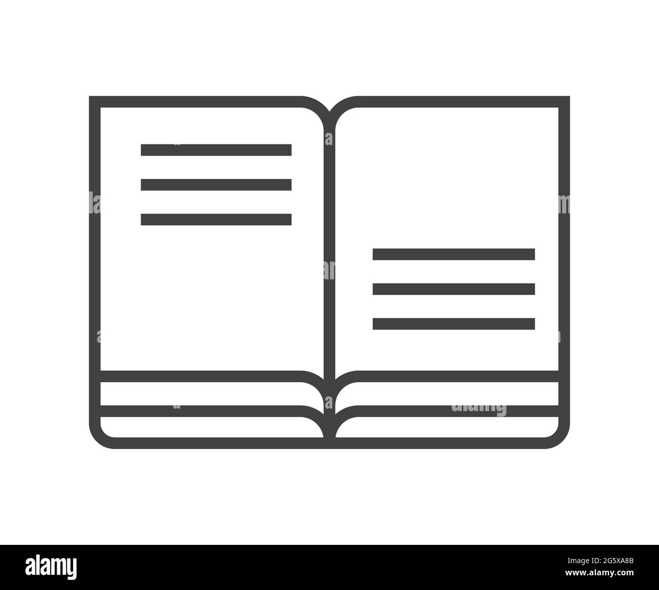 Booklet page icon vector in thin line style. Outline symbol for ...