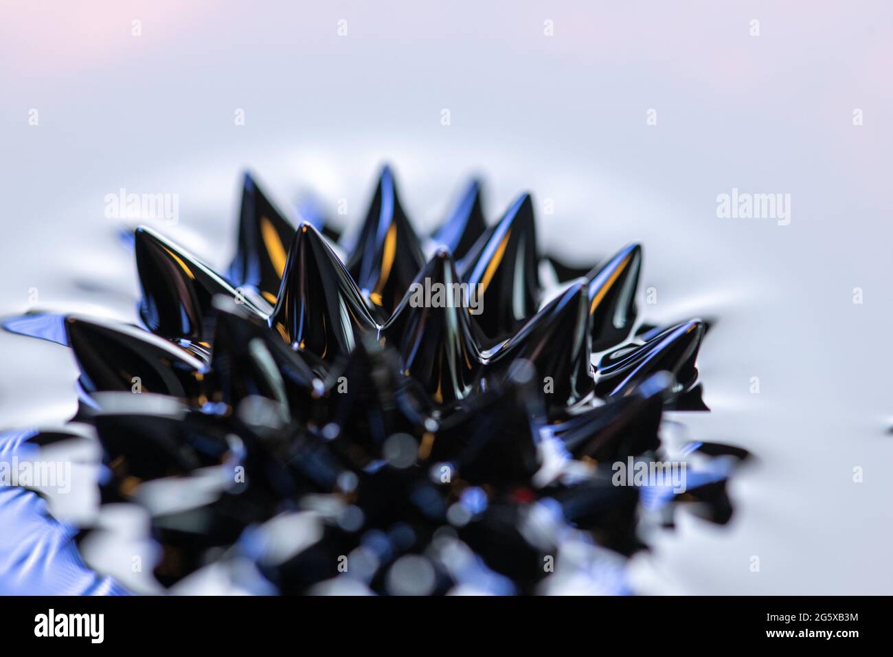 Macro close-up of ferrofluid. Red and blue Stock Photo - Alamy