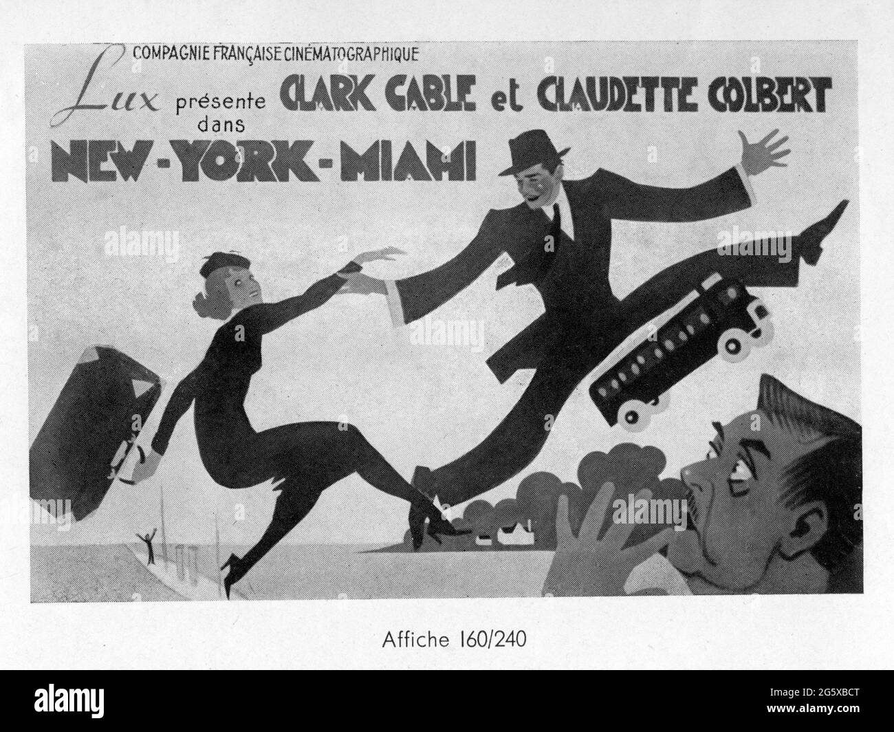 French Poster for CLARK GABLE CLAUDETTE COLBERT and WALTER CONNOLLY in ...